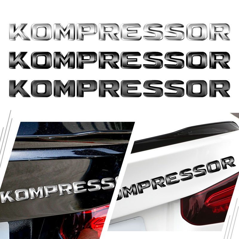 3D Car Letter Logo KOMPRESSOR Emblem Badge Sticker For Mercedes Benz ...