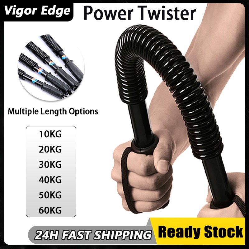 10-60KG Power Twister Resistance Bar Bend Bar Chest Expander Muscle Arm ...