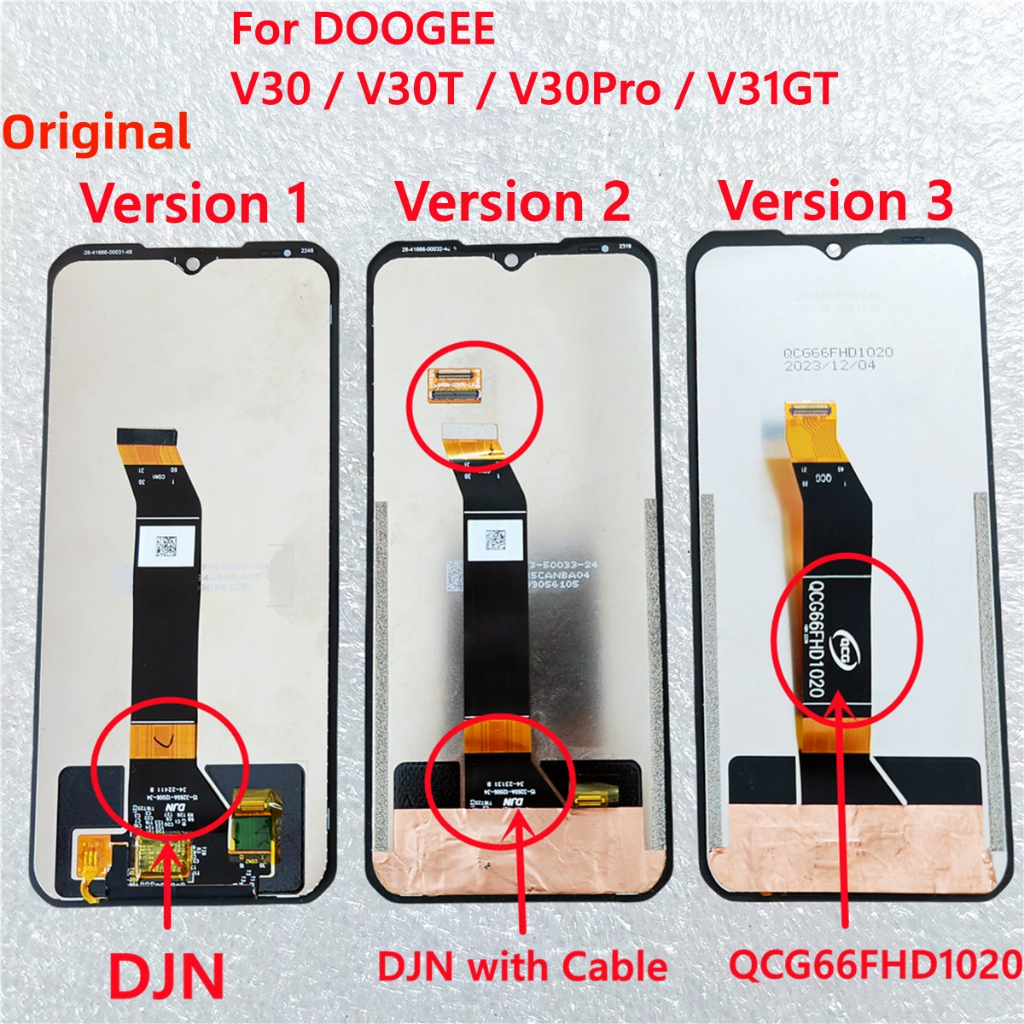 Original LCD Display and Touch Screen Digitizer Assembly Replacement, DOOGEE V30, V30T,V30 Pro ...