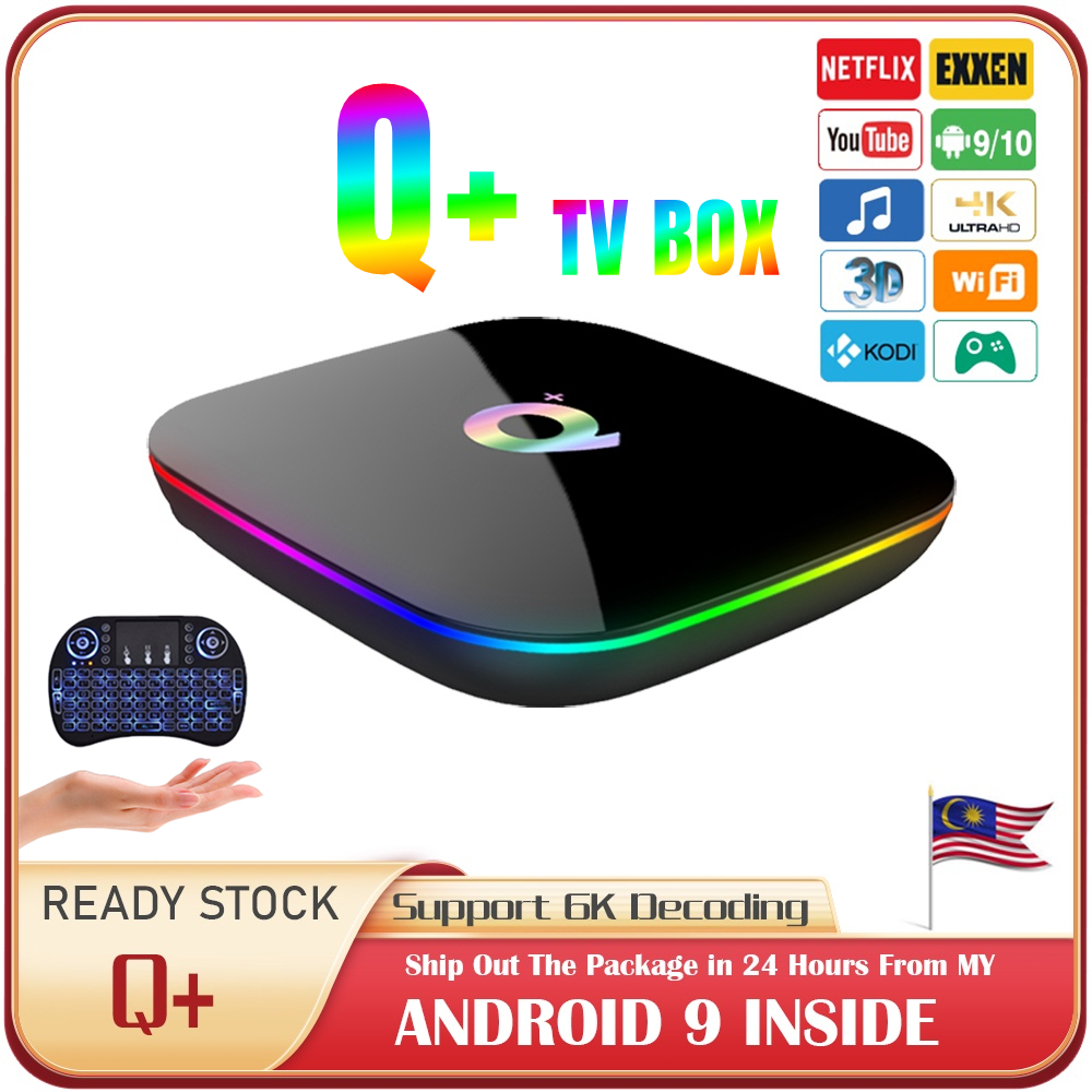 Q+ Android box Android 9 4+64GB Allwiner H6 media player with LED lights | Shopee Malaysia
