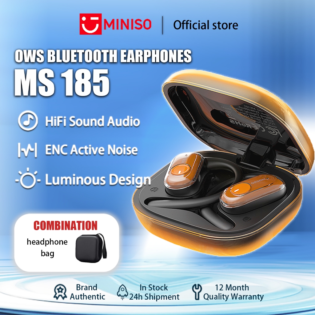 MINISO MS185 TWS Bluetooth Headset Wireless Headset Bluetooth Earbuds ...