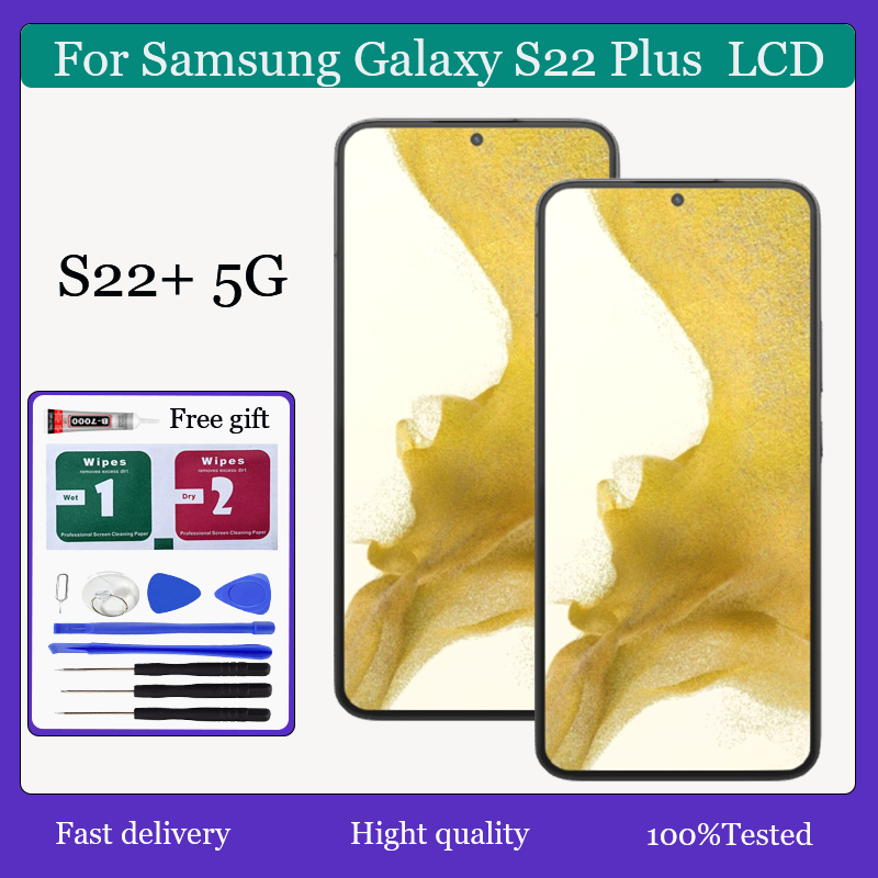Original AMOLED For Samsung Galaxy S22 Plus 5G LCD Display Touch Screen With Frame Replacement ...