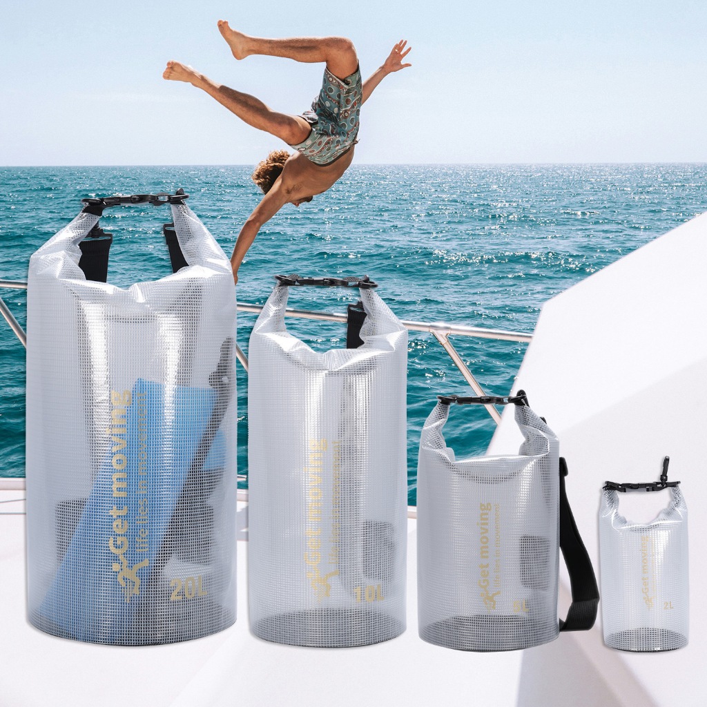 2L Drifting PVC Mesh Bags Outdoor Swimming Dry Bag Lightweight ...