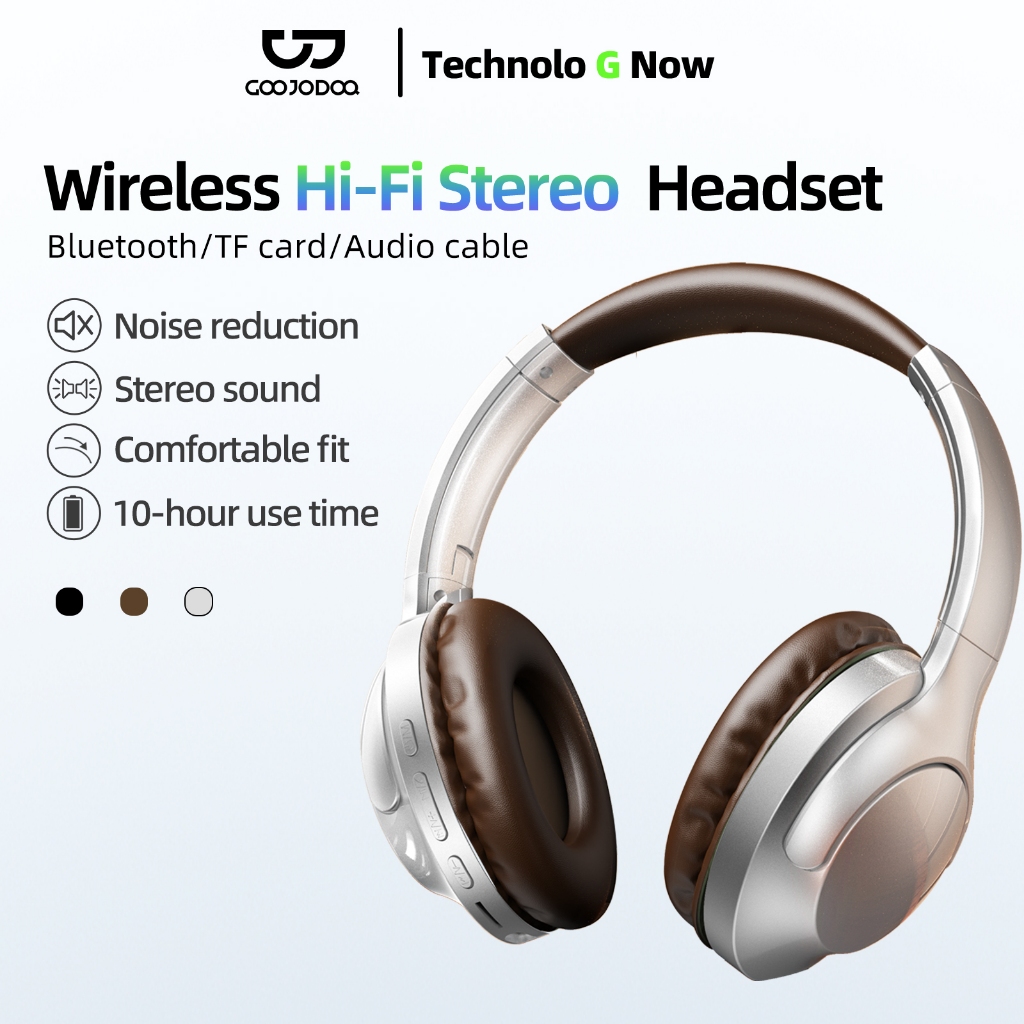 GOOJODOQ Fon Kepala Bluetooth Wayarles & Berwayar Fon Kepala Boleh ...
