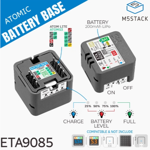 M5Stack Atomic Battery Base Portable Power Base Built-in 200mAh battery | Shopee Malaysia