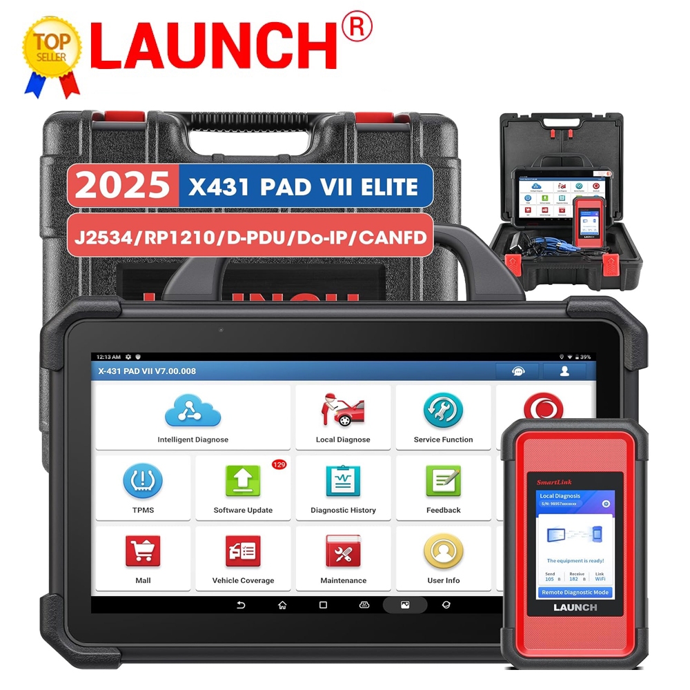 LAUNCH X431 PAD V Elite Car Diagnostic tools J2534 Online programming ...