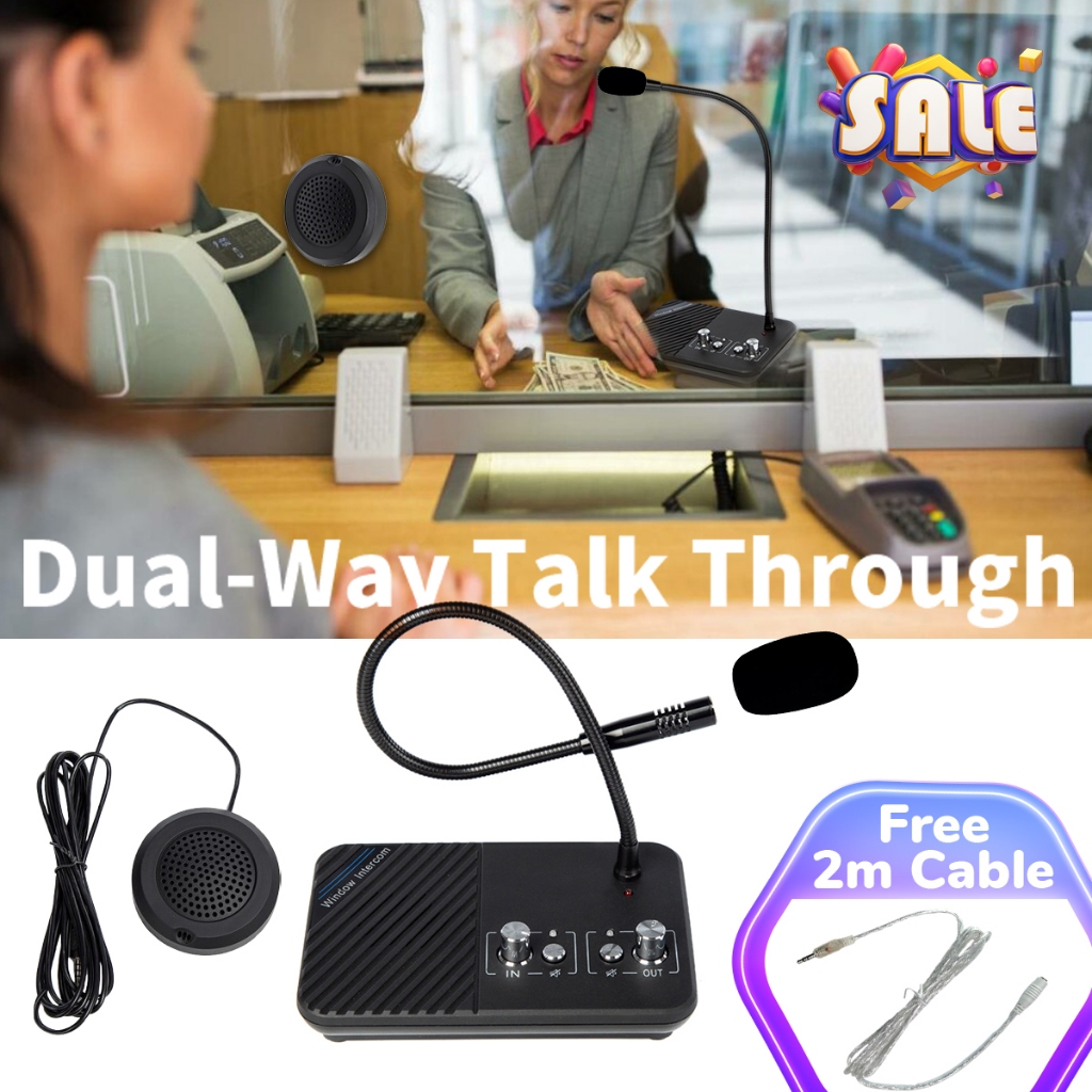 Dual Way Window Intercom Speaker and Mic 2 Way Microphone Noise ...