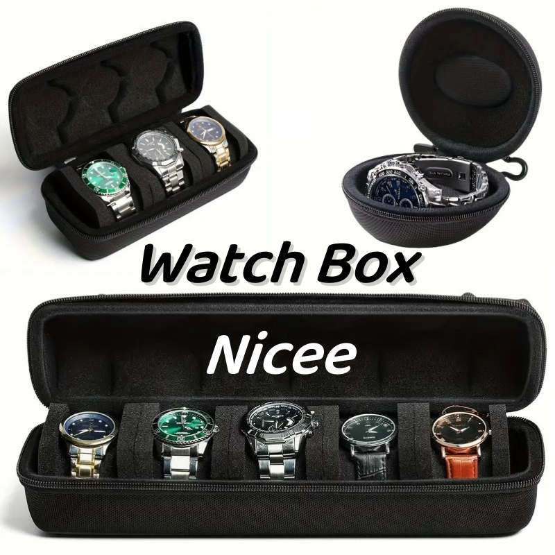 Watch Storage Box 5 Slots Waterproof Display Case Watch Organizer with ...