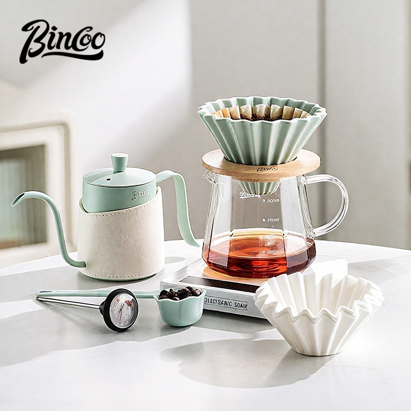 Bincoo Hand-brewed Coffee Pot Set Ceramic Filter Cup Sharing Pot Kettle ...