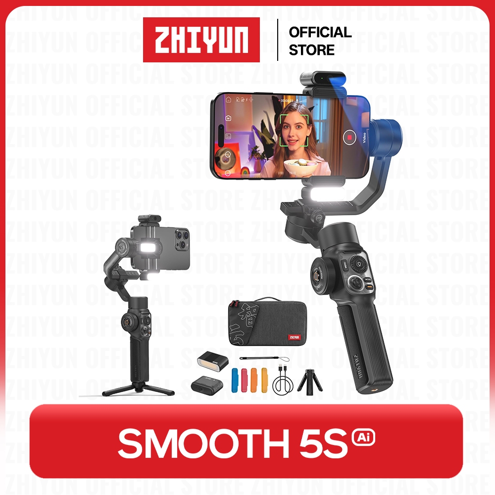 ZHIYUN Smooth 5S AI Gimbal Stabilizer for Smartphone 3-Axis Phone ...