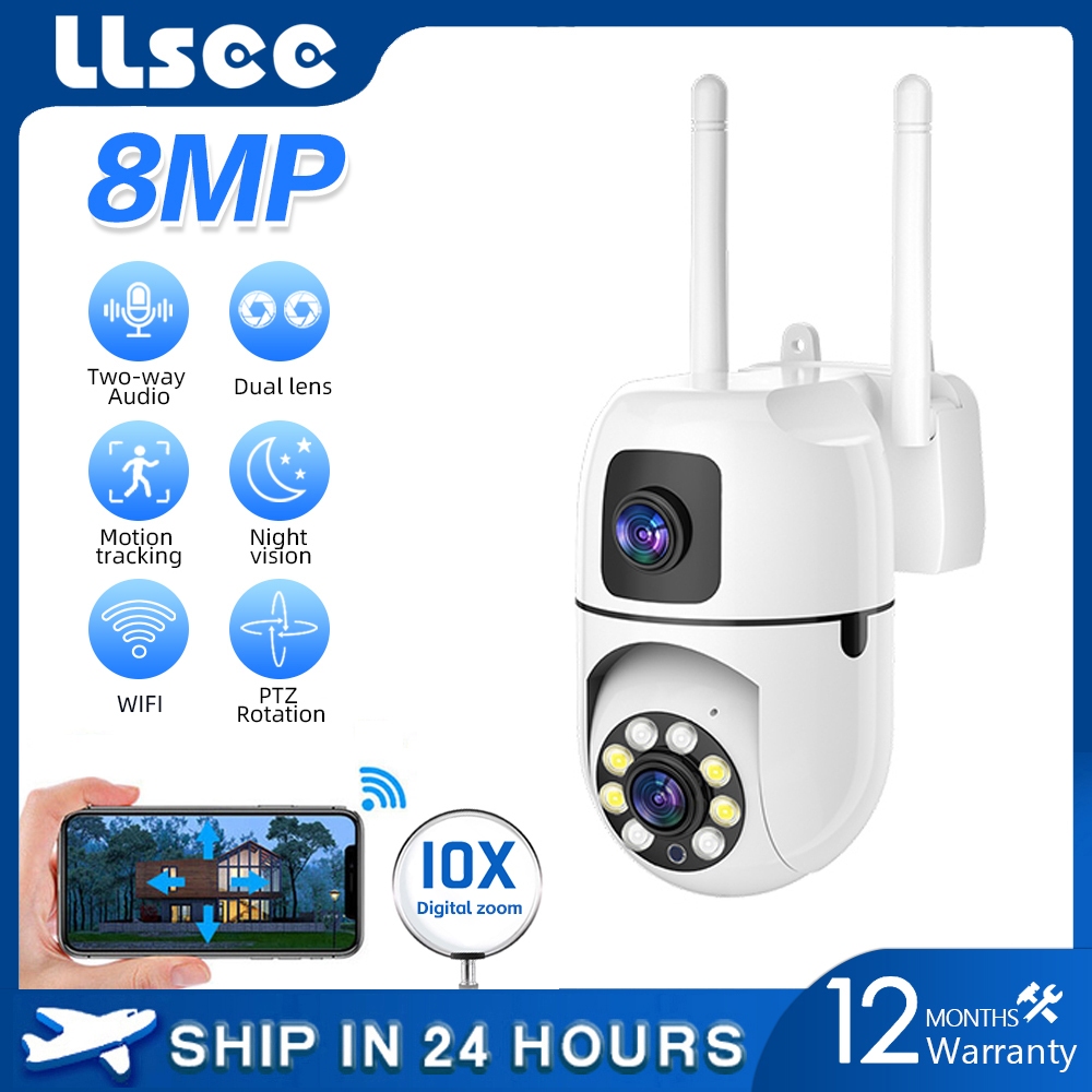 LLSEE Dual Lens Night Vision Indoor Monitoring Wireless Motion Tracking ...