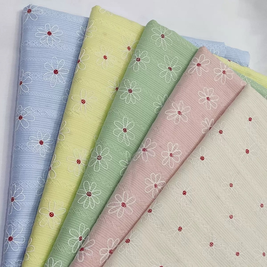 [1 Meter]Spring/summer Flower yarn-dyed jacquard fabric Floral Texture ...