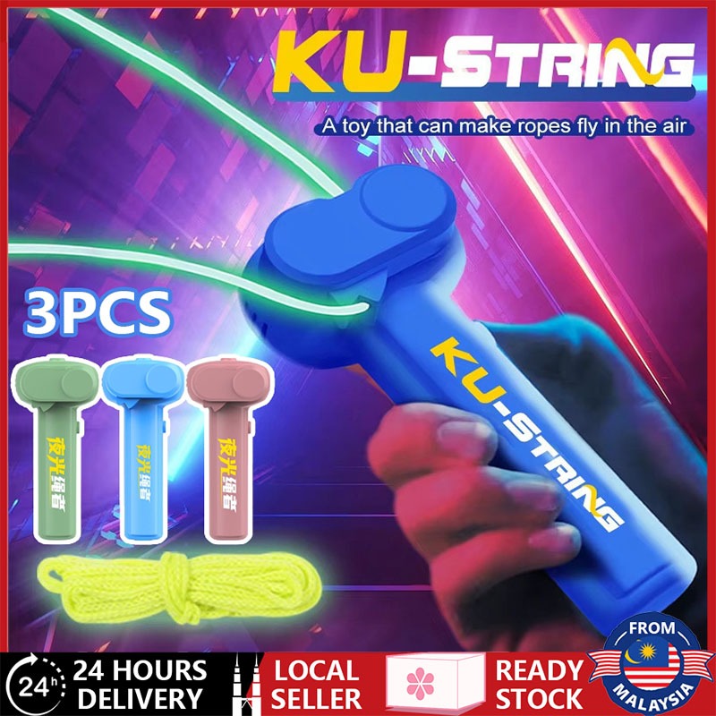 [Local Shipment] 3PCS Electric Glow In The Dark Ku - String Toy,150CM ...