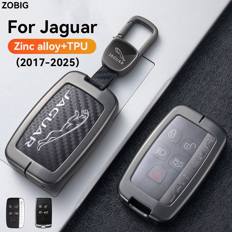 ZOBIG Key Fob Cover for Jaguar with Keychain Zinc alloy+TPU Key Case ...