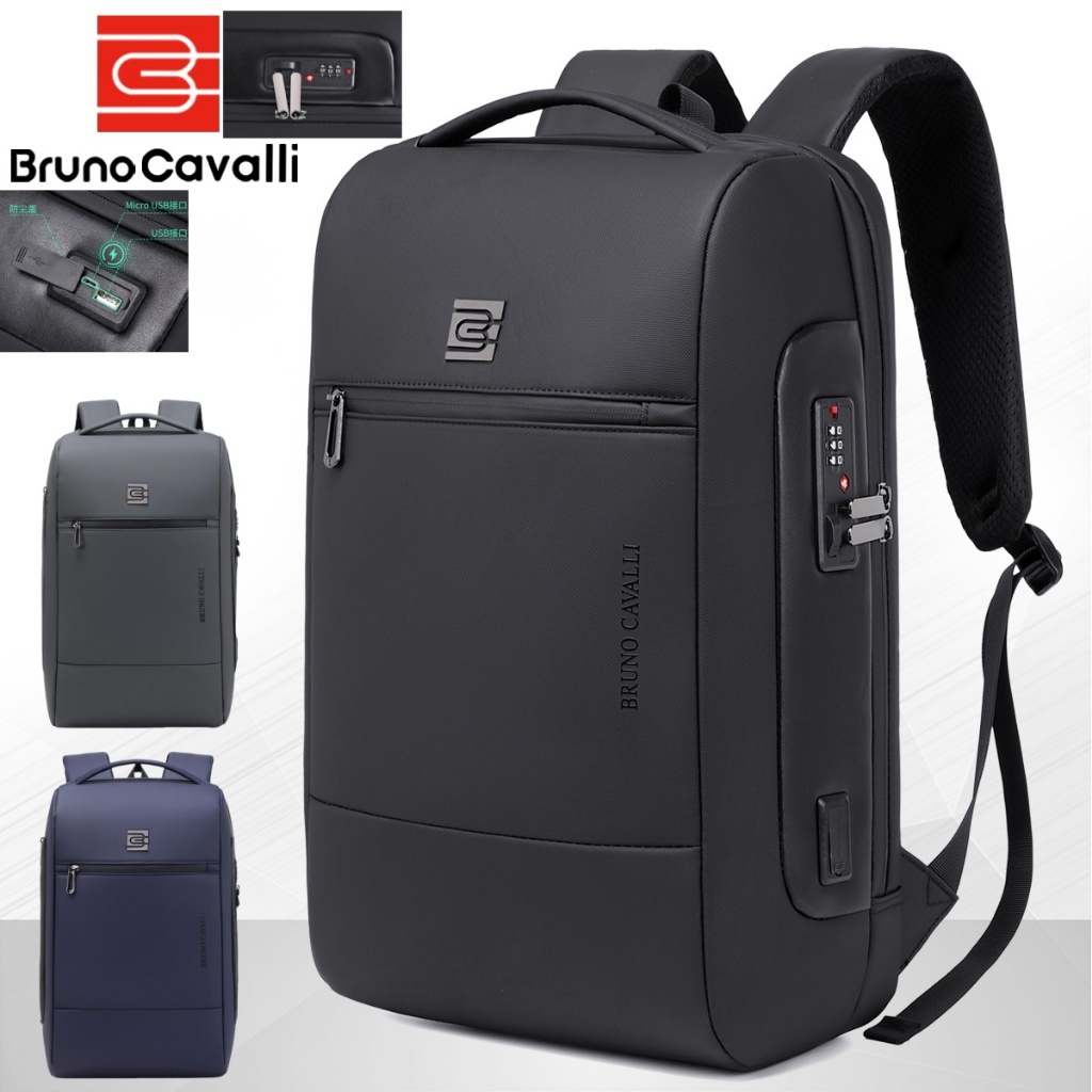 Bruno Cavalli Anti Theft Backpack Laptop Backpack Men USB Waterproof ...