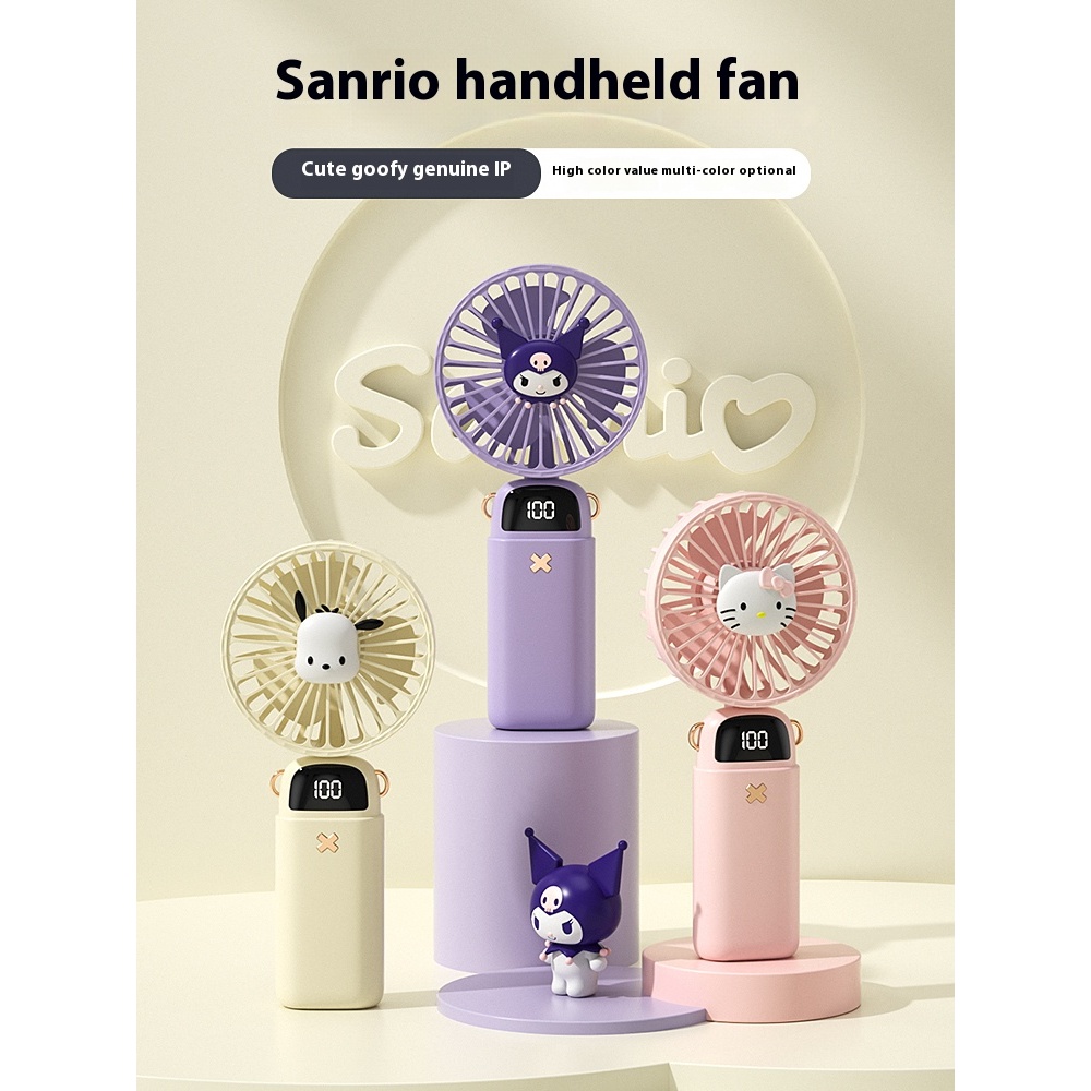 Colorful Kuromi Cartoon Sanrio Portable Small Fan Handheld Mini Kipas ...