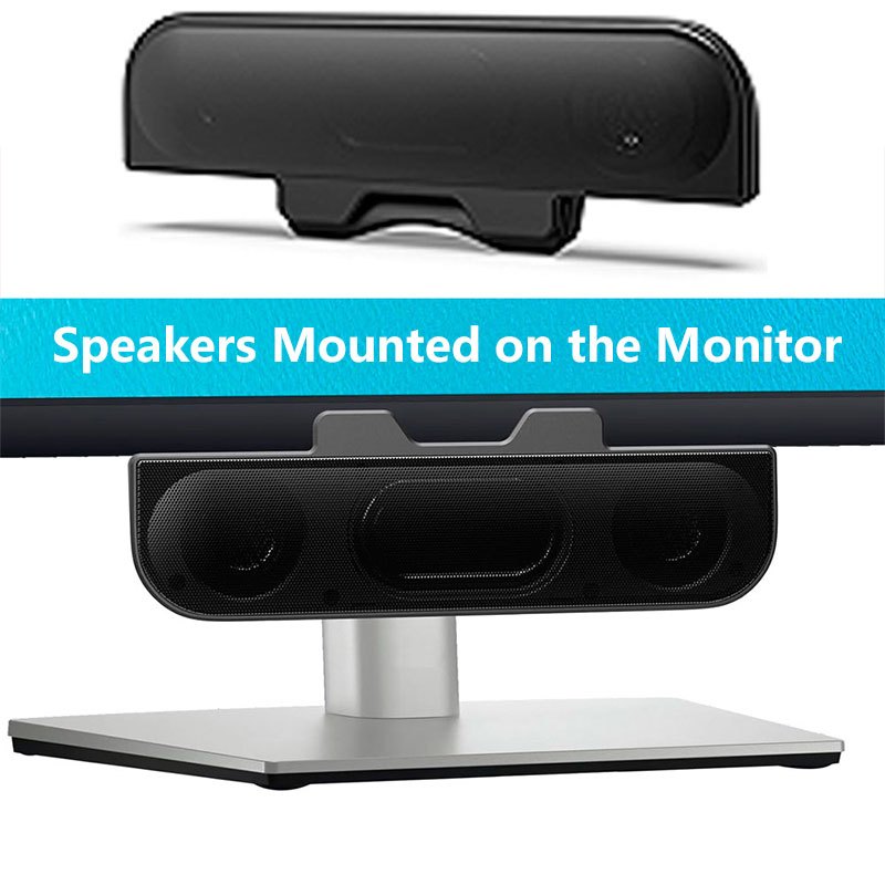 [Clip-on Speaker] Computer Speakers Clamps to Monitor for Desktop PC ...