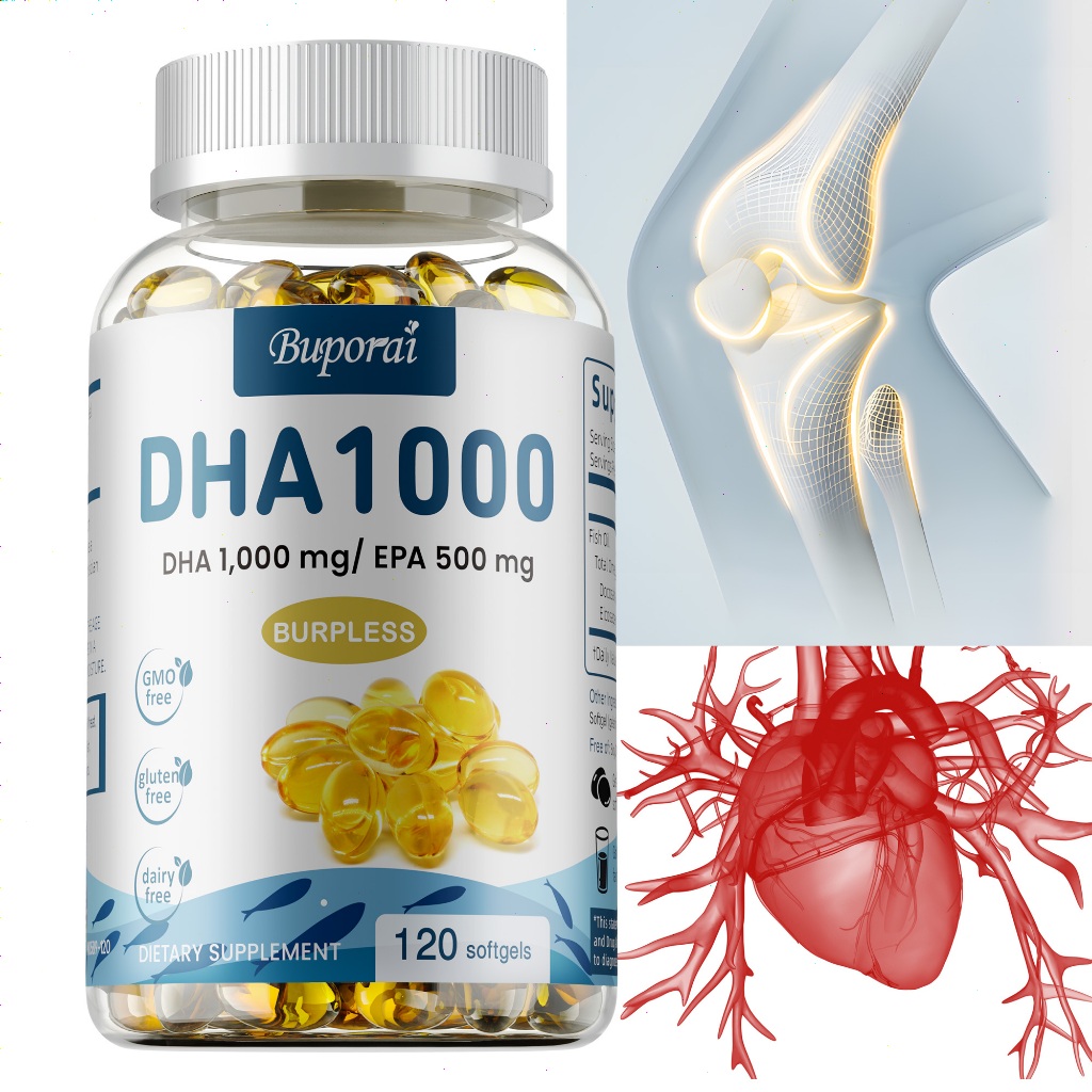 Fish oil DHA supplements 1000mg with EPA 500 USA, 30/60/ Capsules cream ...