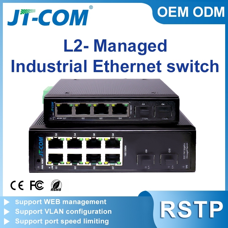 JT-COM Industrial Ring Network 4-port/8-port Gigabit Ethernet switch ...