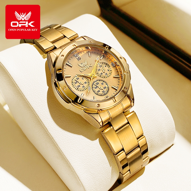 OPK Jam Tangan Perempuan Original Waterproof Quartz Stainless Steel ...