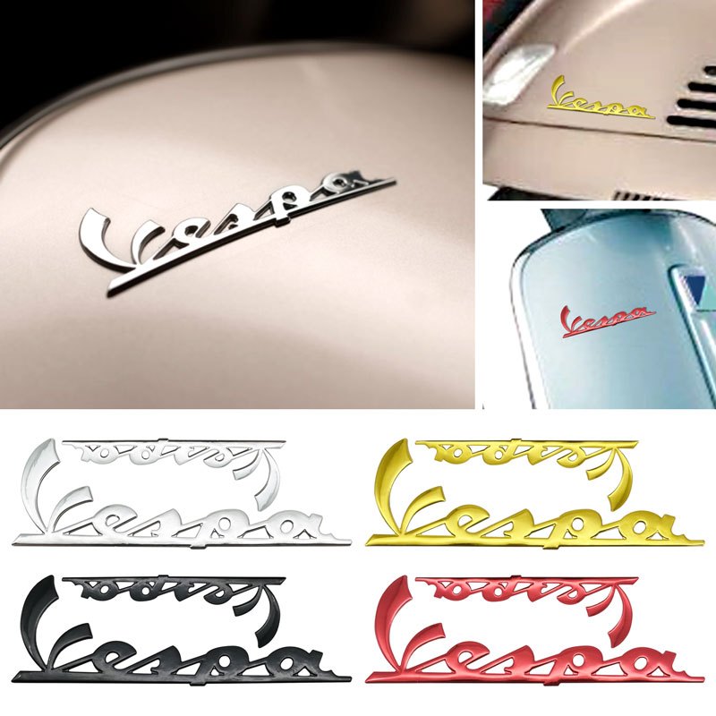 3D Auto Motorcycle Chrome Letters Sticker For Vespa Sprint Primavera ...