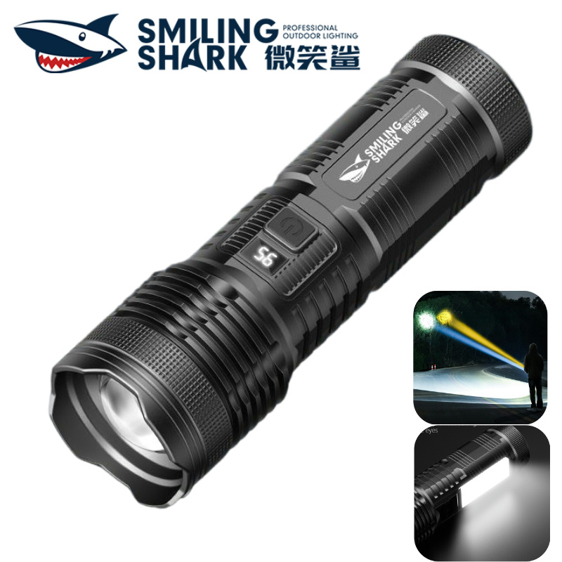 SMILING SAHRK SD7184 LED Torch Light 6Mode White Yellow Light Type-c ...
