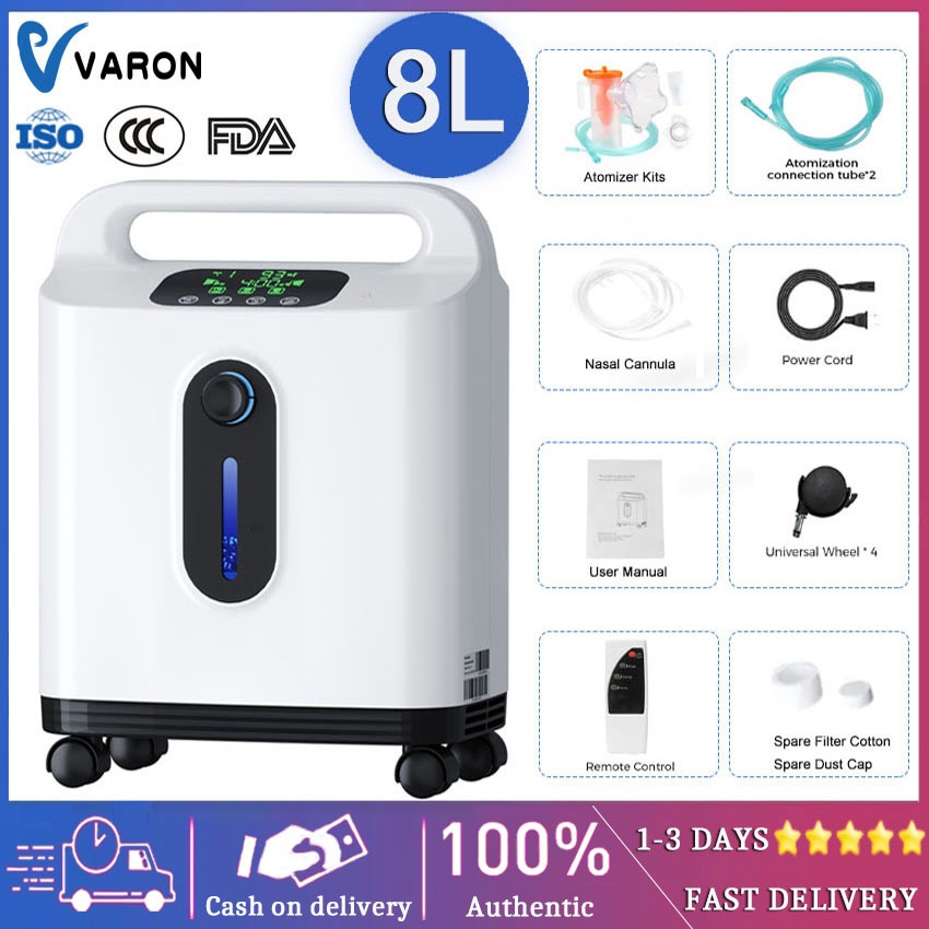 Local delivery+COD VARON Oxygen Generator,Emergency OTC, Oxygen Concentrator Machine, 1-8L/min ...
