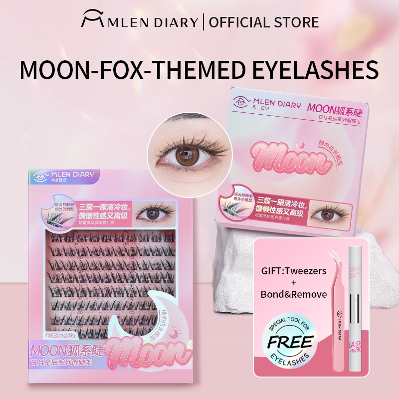Mlen Diary Fox Series False Eyelashes Reusable DIY Natural Long-Lasting ...