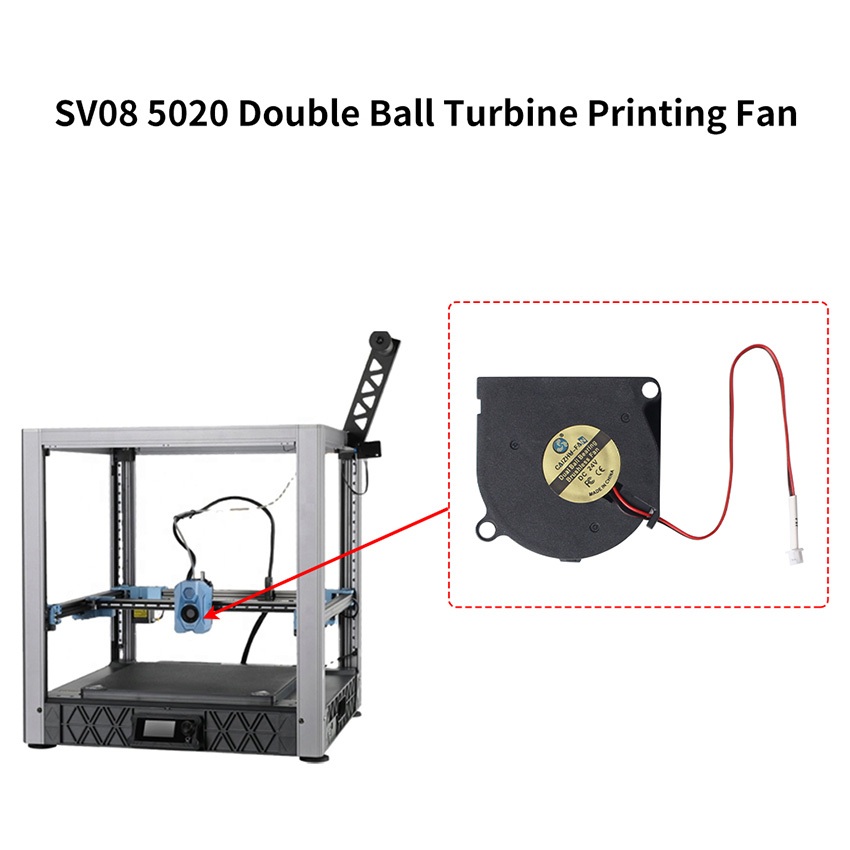 5020 Dual Ball Turbo Printing Cooling Fan High RPM Accessories for SV08 ...