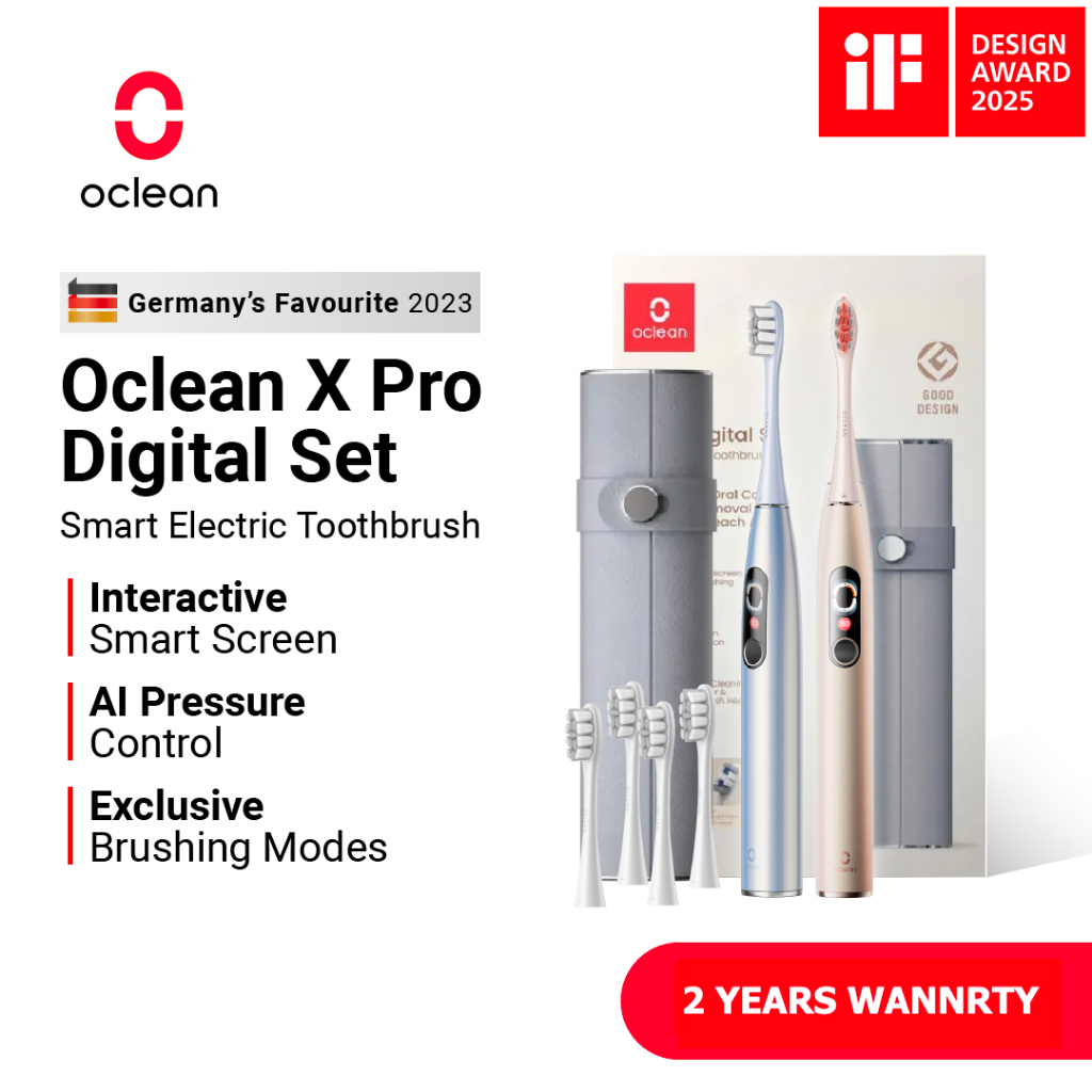 Oclean X Pro Smart Electric Toothbrush Set With Touch Screen & Travel ...
