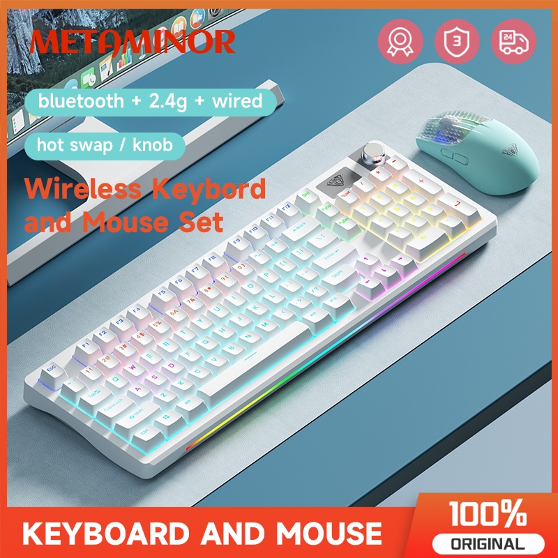 Aula Wireless Mechanical Keyboard and Mouse Set Bluetooth Gaming Office ...