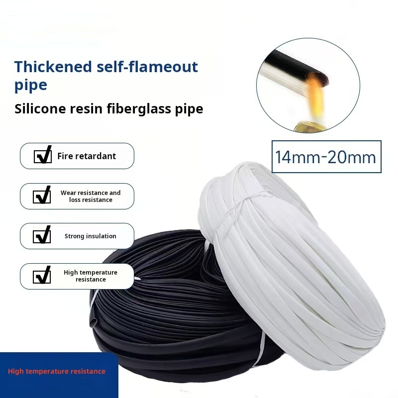 Adhesive glass fiber tube 14-20mm self extinguishing tube flame ...