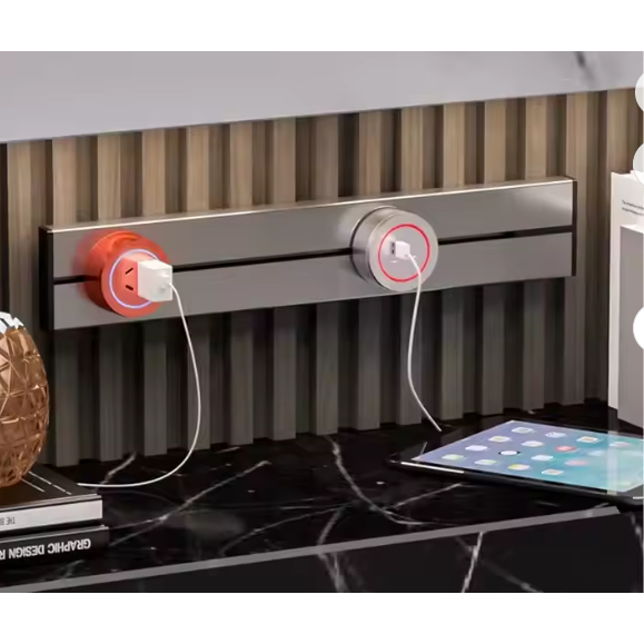 Movable Surface-Mounted Power Sliding Track Socket Kitchen Island ...