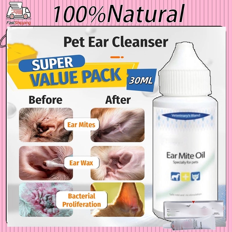 Pet Ear Cleaner - Cat & Dog Ear Infection / Ear Mite - Ear Cleaner Ear ...