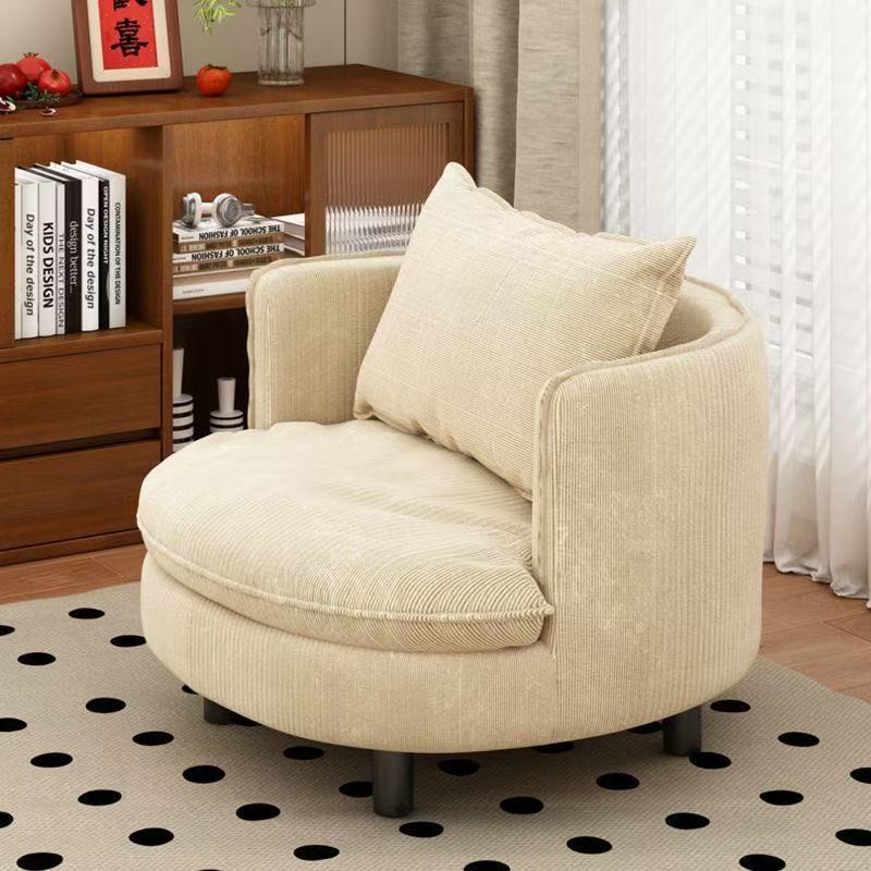 Rotatable Round Sofa Chair Corduroy Round Leisure Chair Living Room ...