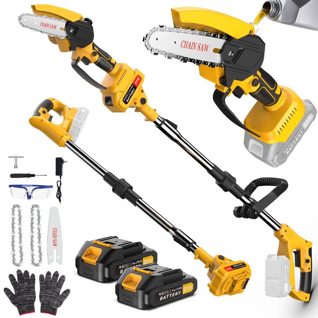 Puiza Cordless Chainsaw 6 Inch Telescoping Pole Pruning Telescoping ...