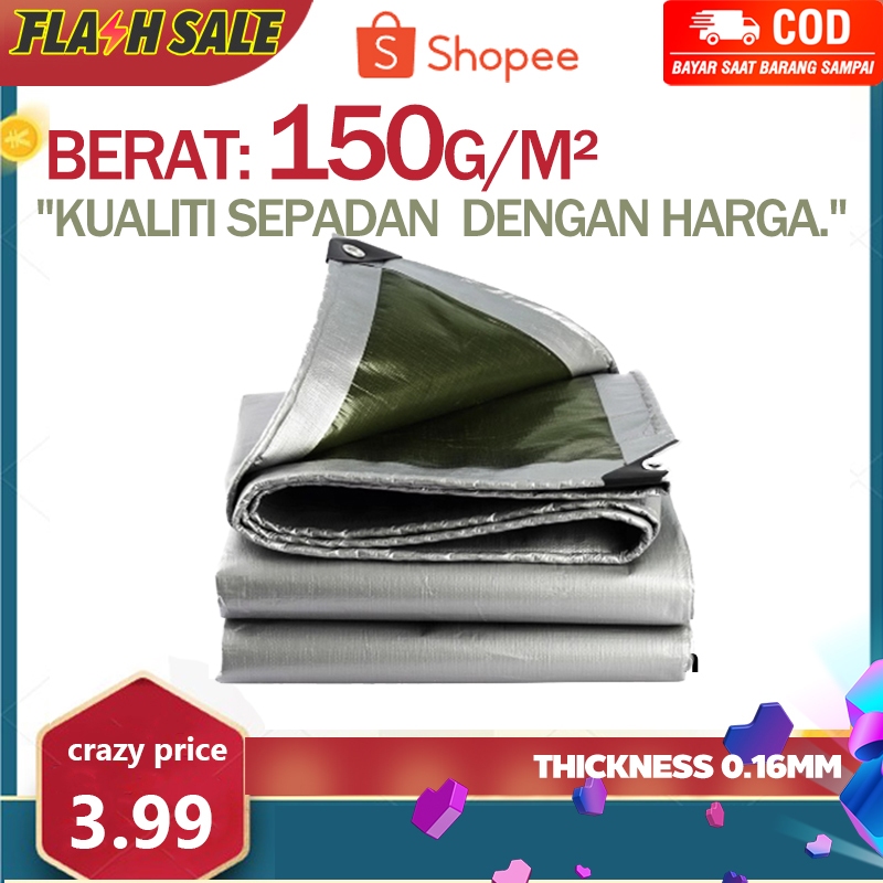 「150g/m²」6FT - 18FT Canvas PE Canopy Tarpaulin Sheet Water Resistant ...