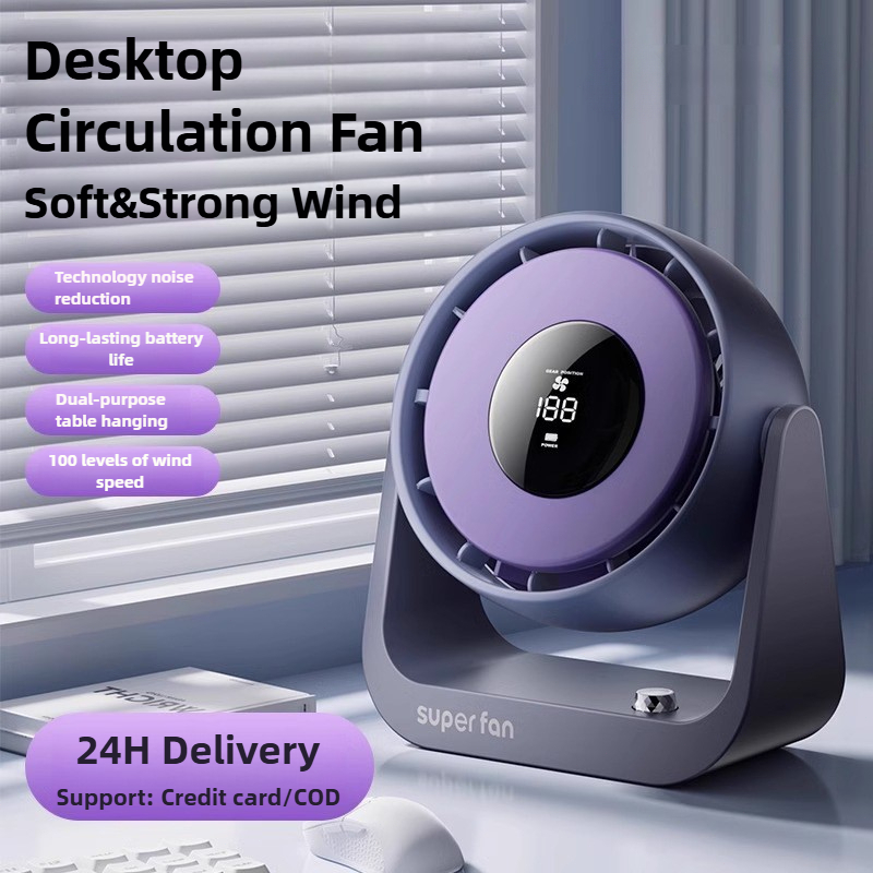 40000mAh Circulation fan Desk fan 100-level USB rechargeable adjustable ...