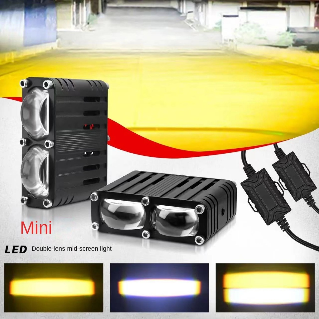 Mini Matrix Laser Headlights For Car Grille Lights Yellow And White LED ...