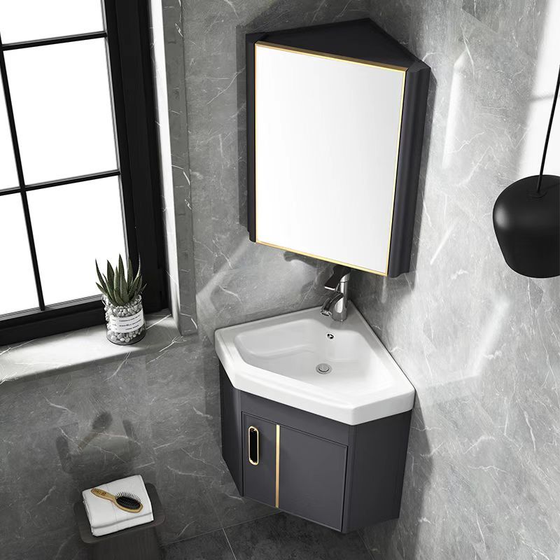 38CM Triangular wash basin cabinet Bathroom Basin Cabinet Ceramic Basin ...