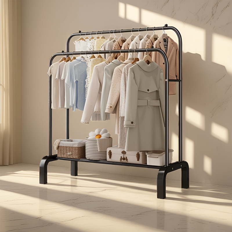 [Spot Supply]Single/Double Pole Strong Steel Clothes Rack Penyangkut ...
