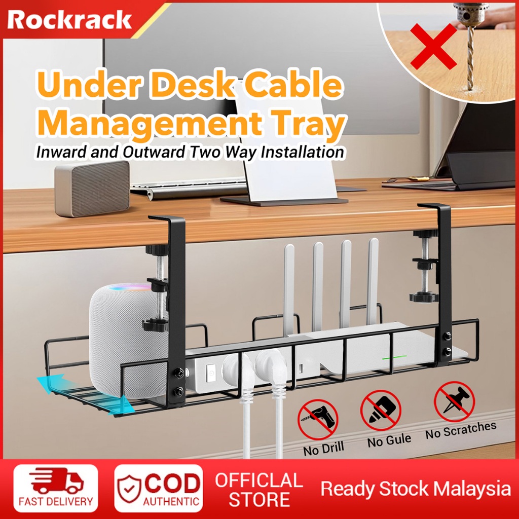 Under Desk Cable Management Wire Winder Organizer Tray Table Manager ...