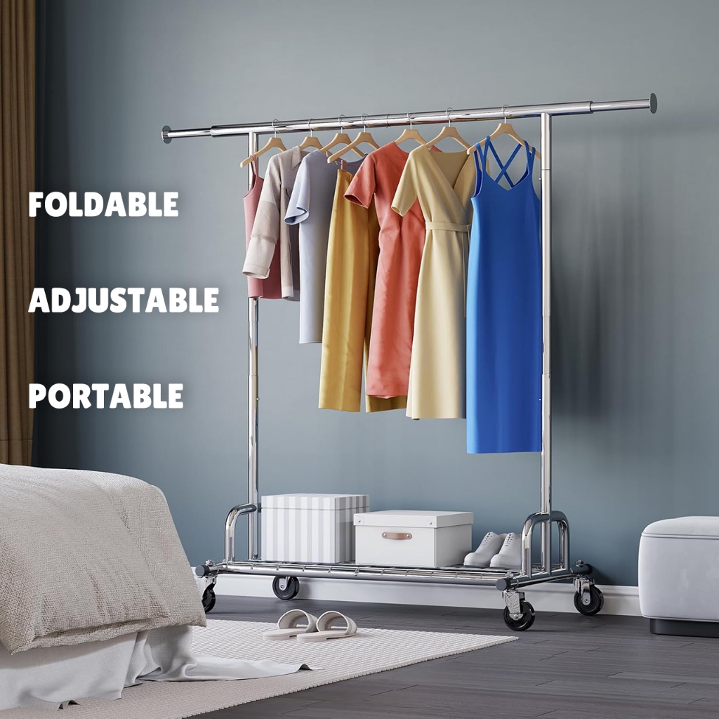 Heavy Duty Stainless Steel Clothes Rack/Garment Rack/Rack Baju, With ...