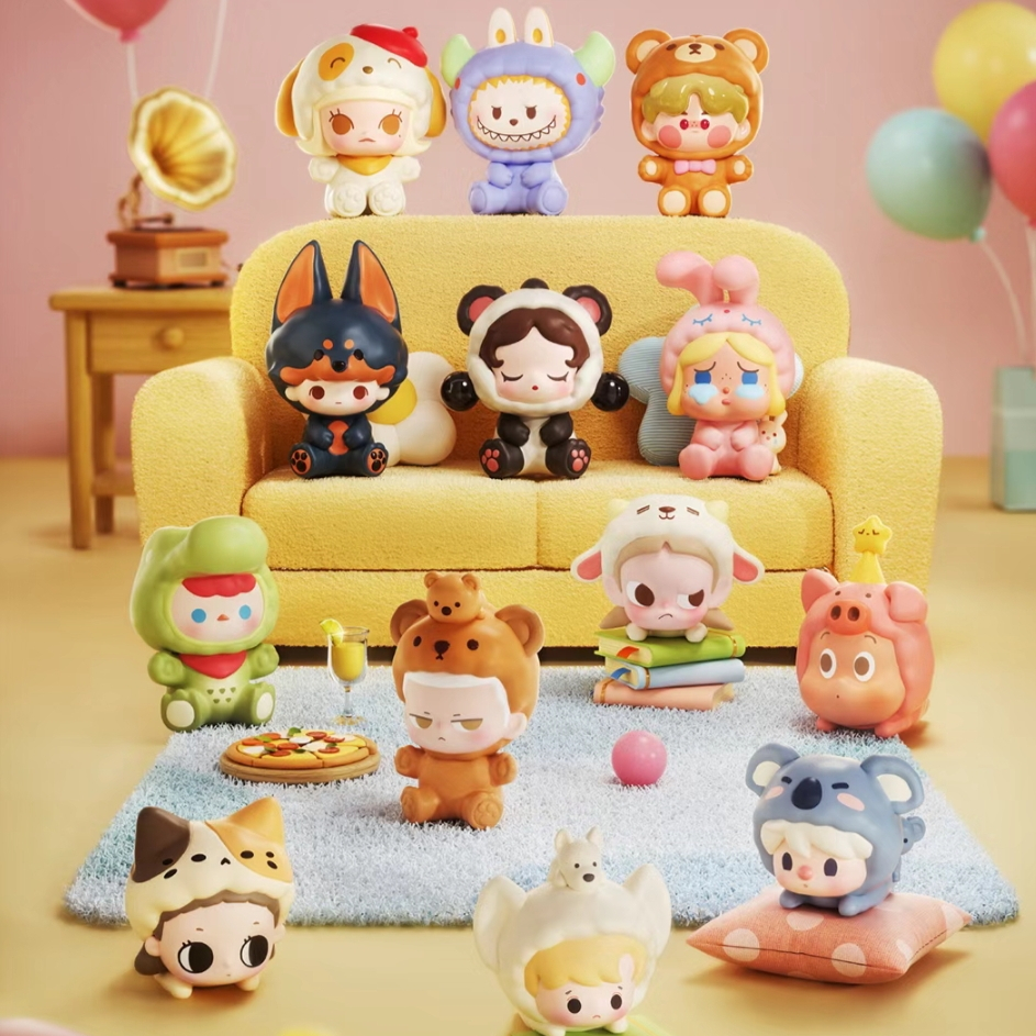 POP MART POP BEAN Pajama Party Series DIMOO MOLLY Sweet Bean Labubu ...