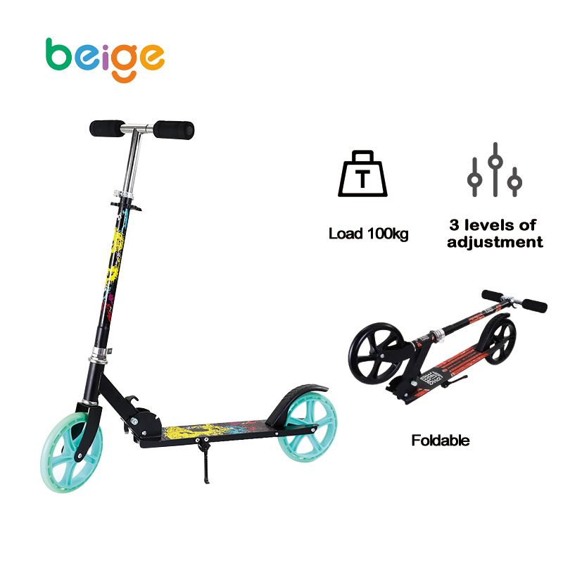 Beige Scooters kids Adult Teen Foldable Scooter Adjustable altitude ...