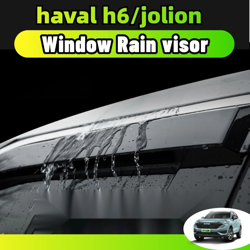 haval h6 hev/jolion Car Rain Visor Silver Black ABS Plastic Window ...