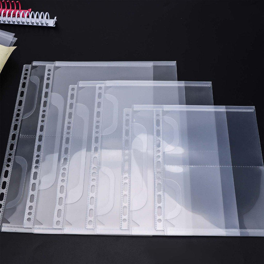 6pcs A4/A5/B5 Binder Pockets 1-Pocket and 2-Pocket Clear Sheet ...