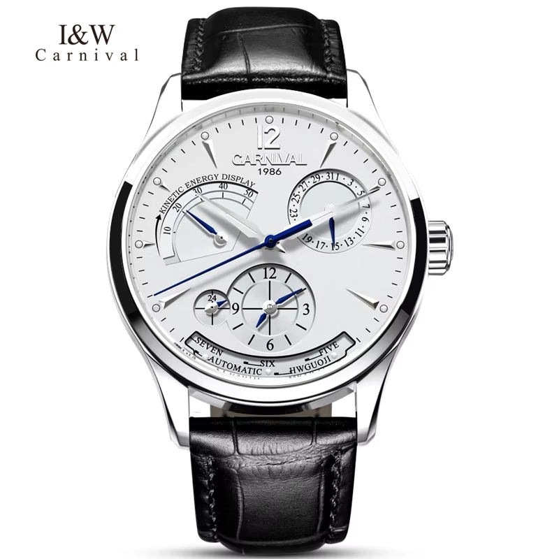 CARNIVAL Dual Time Zone Automatic Watch SEAGULL Movement Watches for ...