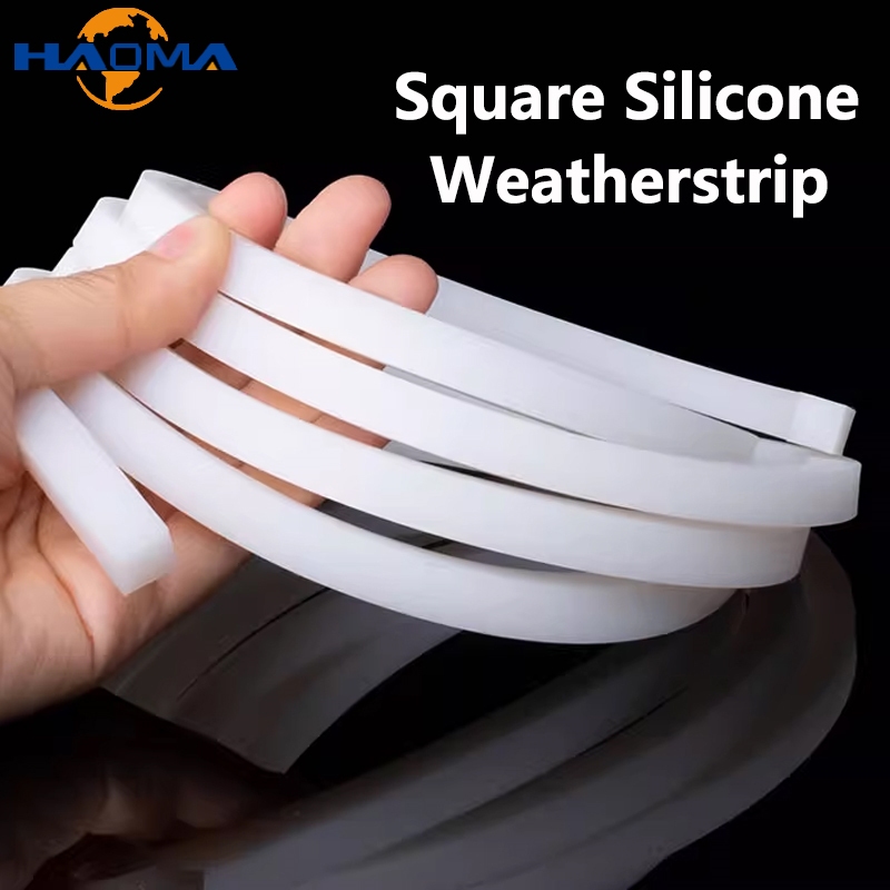 Square Silicone Rubber Solid Seal Strips White Square Weatherstrip Anti Oil Heat Resistance Seal ...