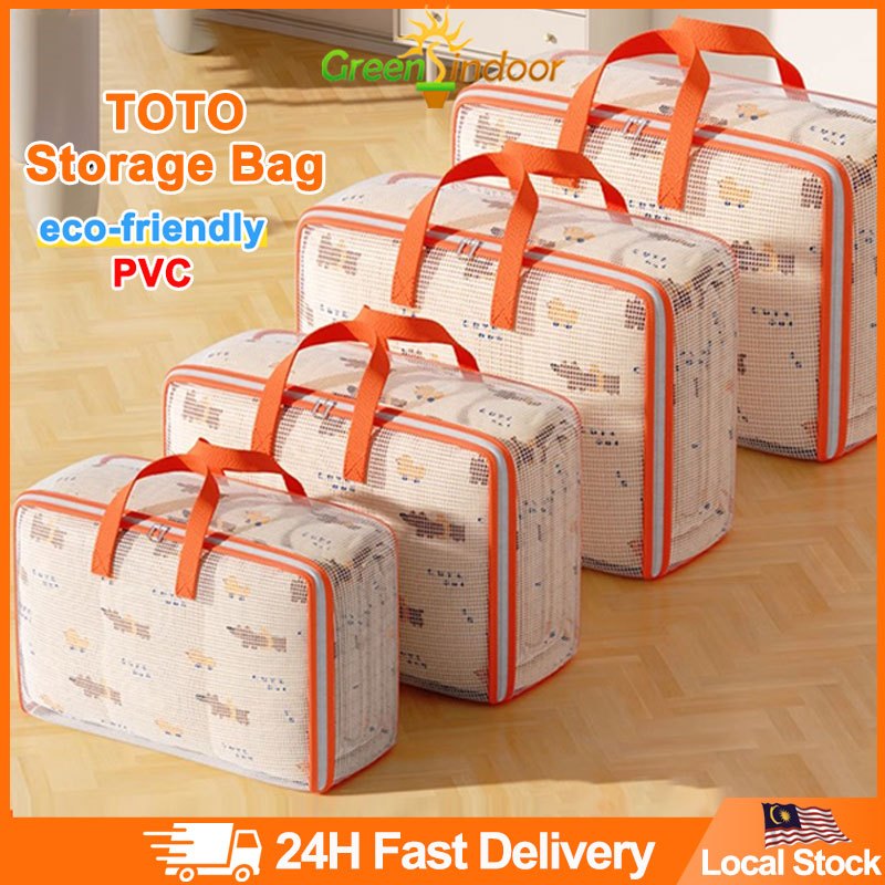 GREENSINDOOR 120L Beg Toto PVC Storage Bag Transparent Comforter ...